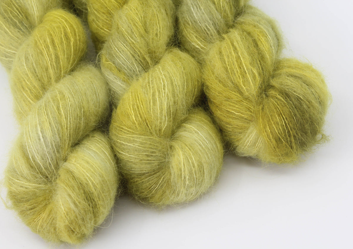 Chartreuse ~ Aura ~ Suri Silk Fluff – Yarn Therapy