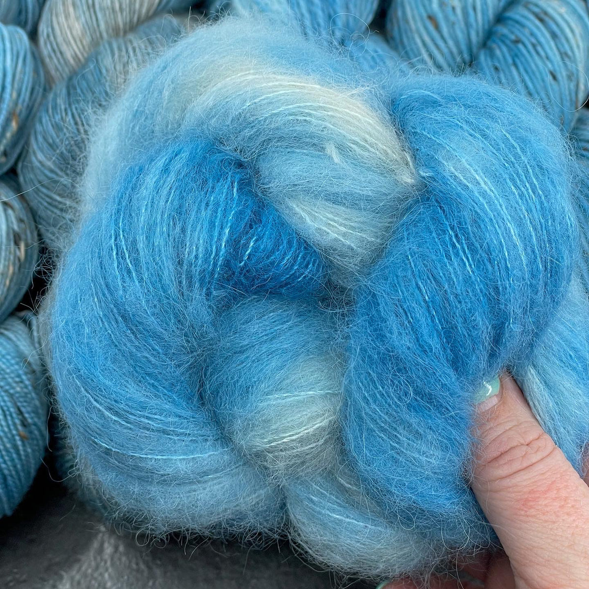 Buttons ~ Aura ~ Suri Silk Fluff ~ OFMDyarn – Yarn Therapy